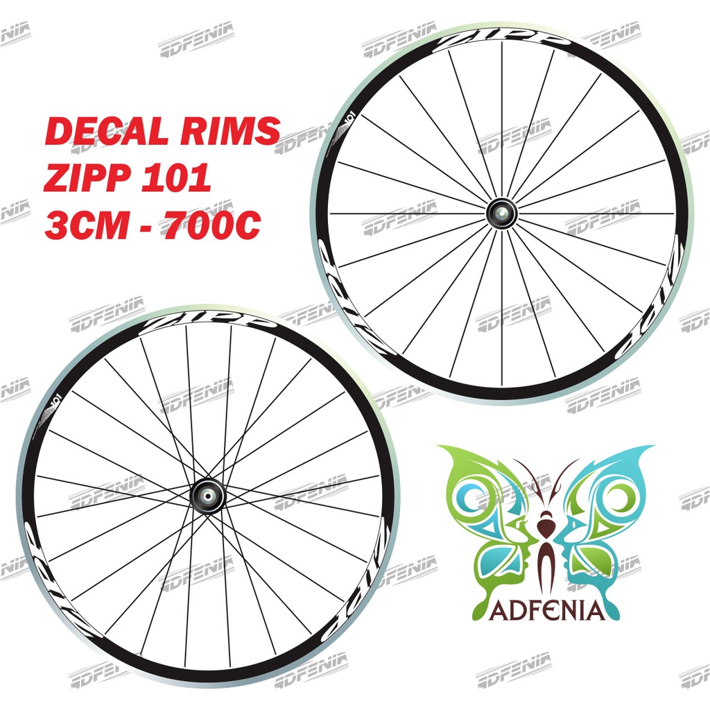 Jual Stiker Zipp 101 lebar 2 cm Sticker Decal Rims Velg Roadbike ...
