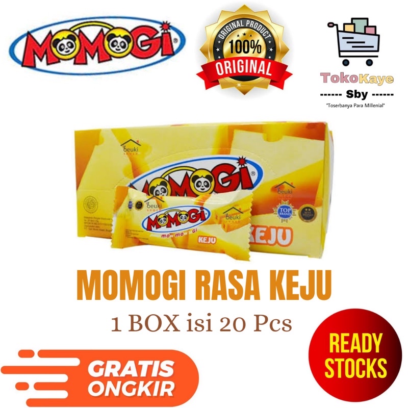Jual Momogi snack wafer rasa keju 1 box isi 20 pcs | Shopee Indonesia
