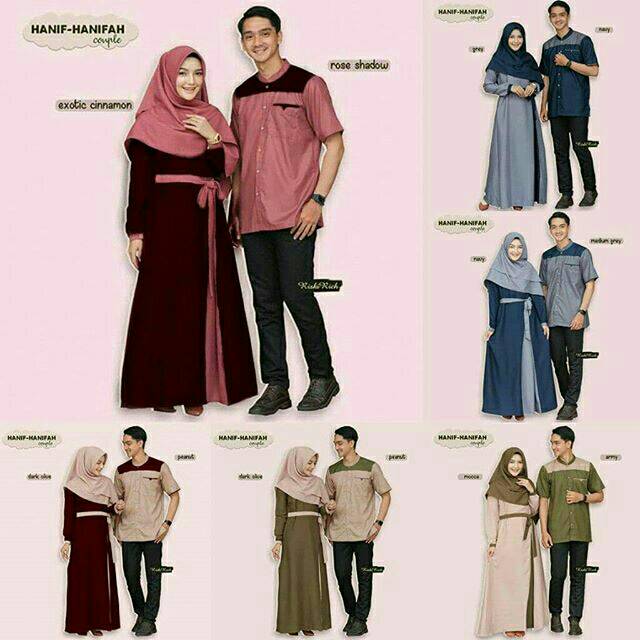 Jual Baju couple muslim hanif hanifah all size | Shopee Indonesia