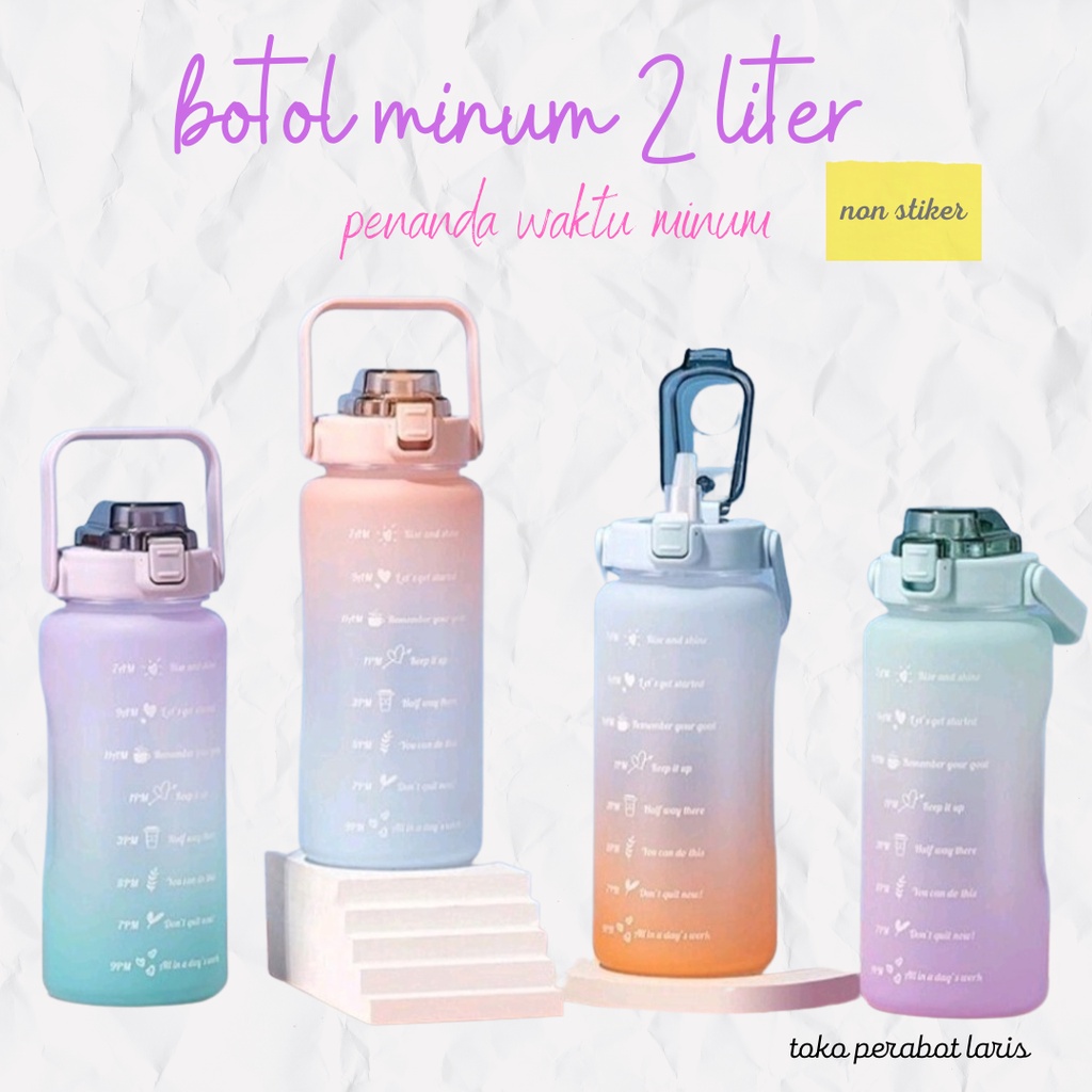 Jual BOTOL 2 LITER/BOTOL MINUM 2 LITER/BOTOL MOTIVASI/BOTOL MINUM KOREA ...