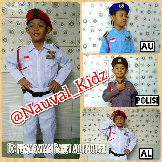 Jual Baju seragam kostum karnaval profesi Polisi / TNI Angkatan Udara / TNI Angkatan Laut ...