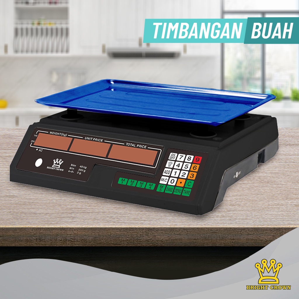 Jual Bright Crown Timbangan Buah Digital 40kg Double Display Digital ...