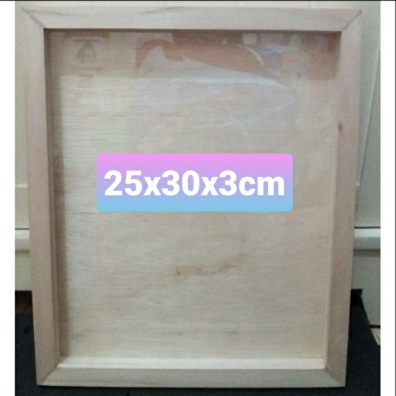 Jual Pigura POLOS Box 3D 25x30x3cm KAYU ASLI / TANPA POLES | Shopee ...