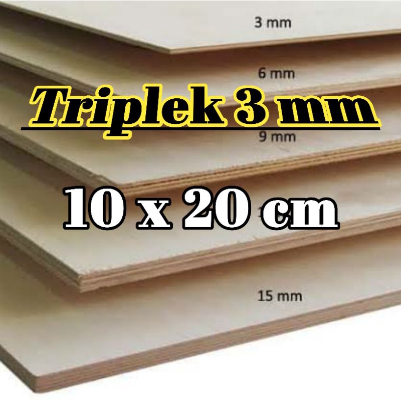 Jual (min. pembelian 5 pcs) Triplek 3 mm ukuran 10 x 20 cm Triplek ...