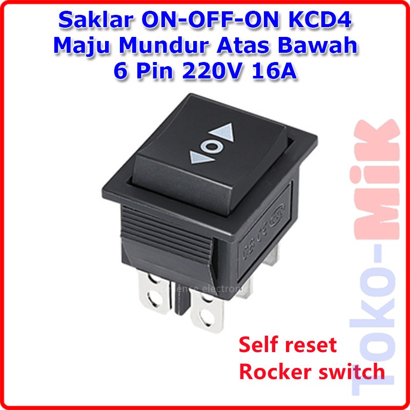 Jual Rocker Switch Tombol Saklar Maju Mundur Atas Bawah Bel Lift Motor ...