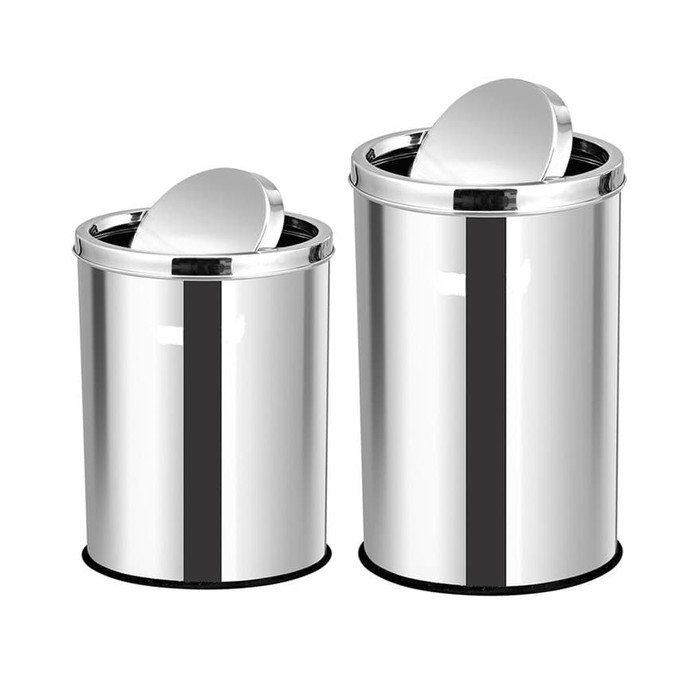 Jual SWING Tempat sampah Stainless tutup swing 7.5L TEBAL T24cm D21CM ...