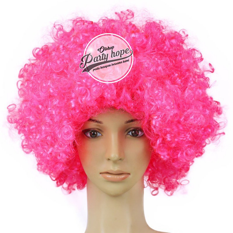 Jual Wig pink tua / Rambut Palsu Kribo Allsize / Wig Badut / rambut ...