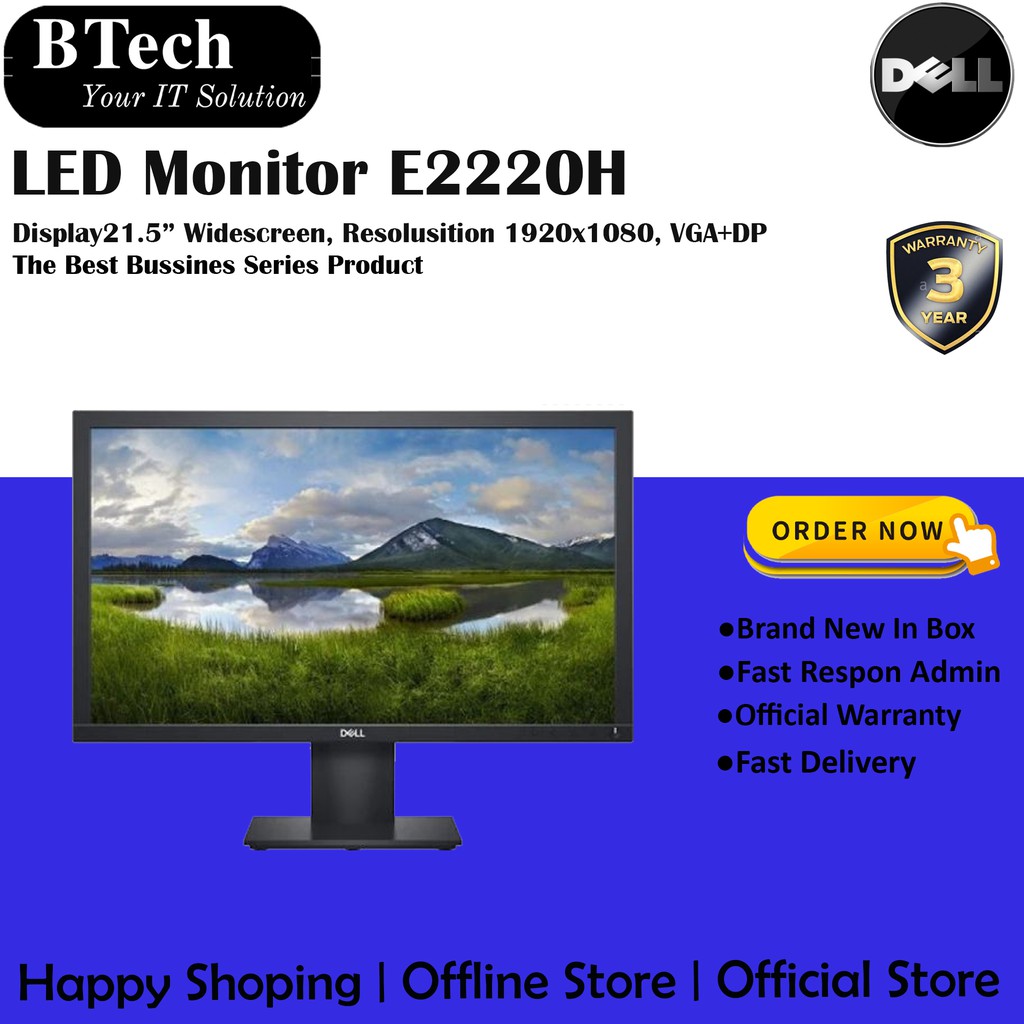 Jual Monitor DELL E2220H ( E Series ) 21,5 inch 3 Year | Shopee Indonesia