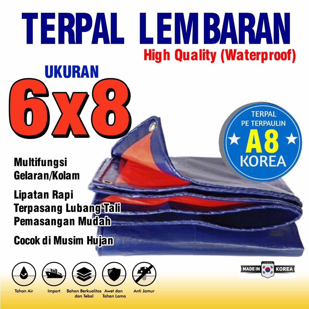 Jual Terpal Lembaran 6x8 Type A8 Berkualitas, Bahan Korea Tebal Tahan ...