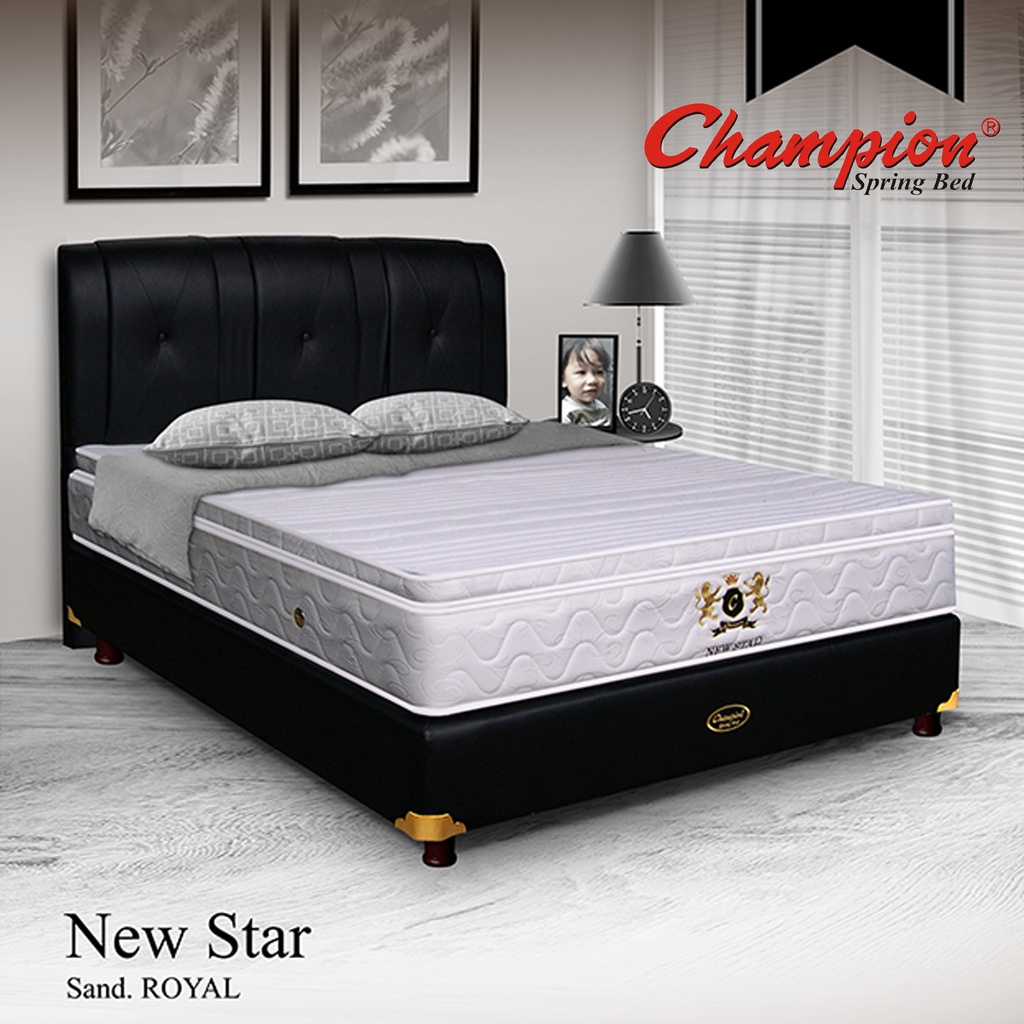Jual Kasur Springbed Champion New Star Bonnel Spring Pillowtop Sandaran ...