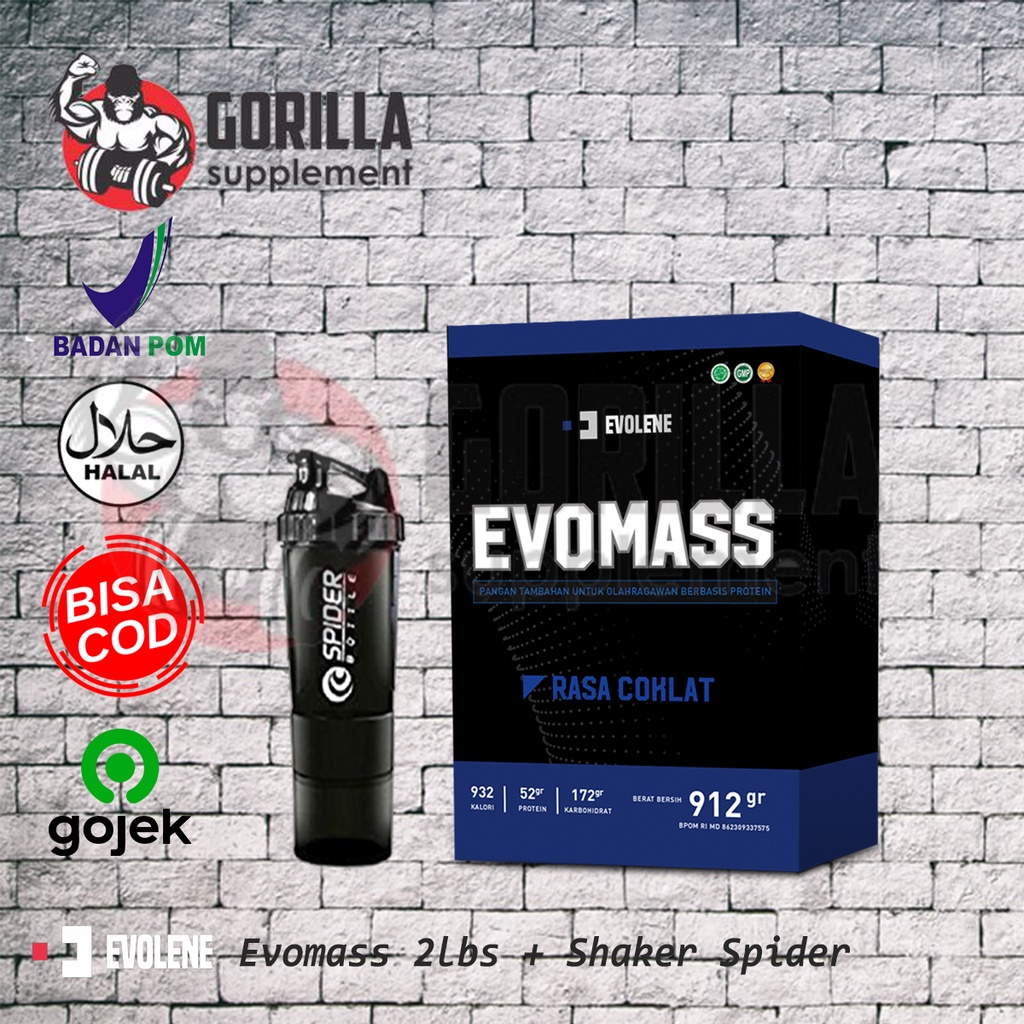 Jual EVOLENE EVOMASS 2lb 912 Gram Evo Mass Gainer Susu Penambah Berat Badan | Shopee Indonesia