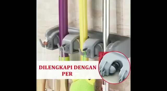 Jual [GK] Magic 3 Slot Hook Gantungan Sapu Hanging Mop Holder Alat Pel ...