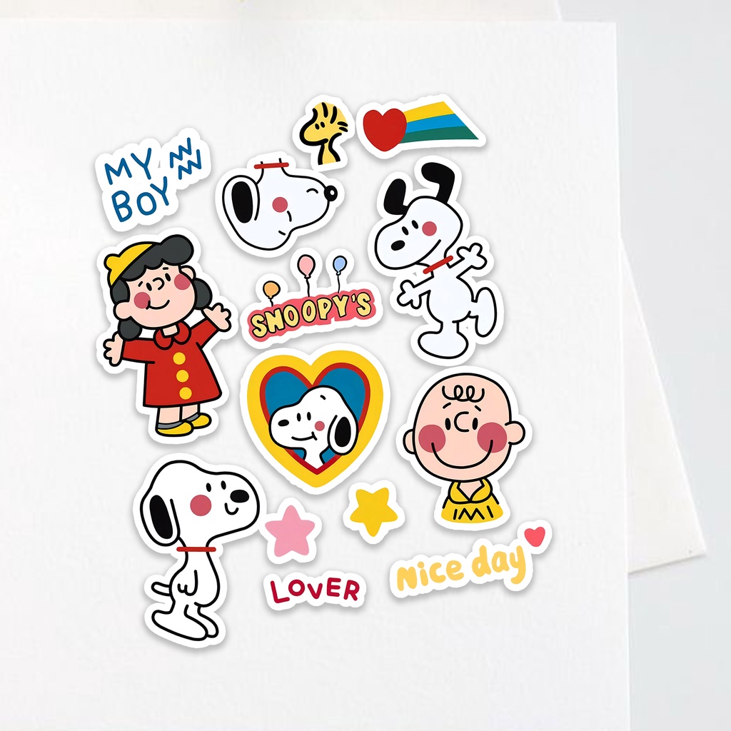 Jual Sticker Snoopy's Aesthetic Stiker Waterproof ( A 14pcs) ( B 12pcs ...