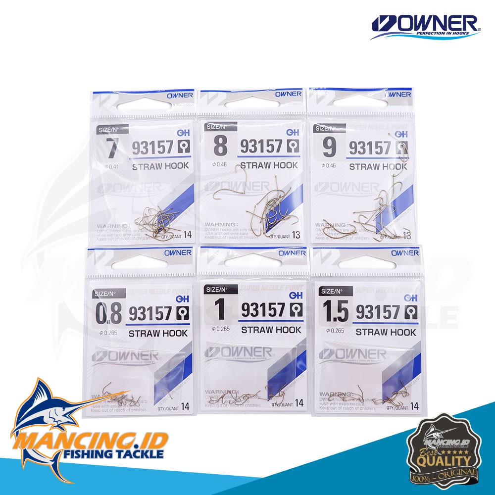 Jual Owner 93157 Straw Hook Pancing Mata Kail Kuat Made in Japan | Shopee Indonesia