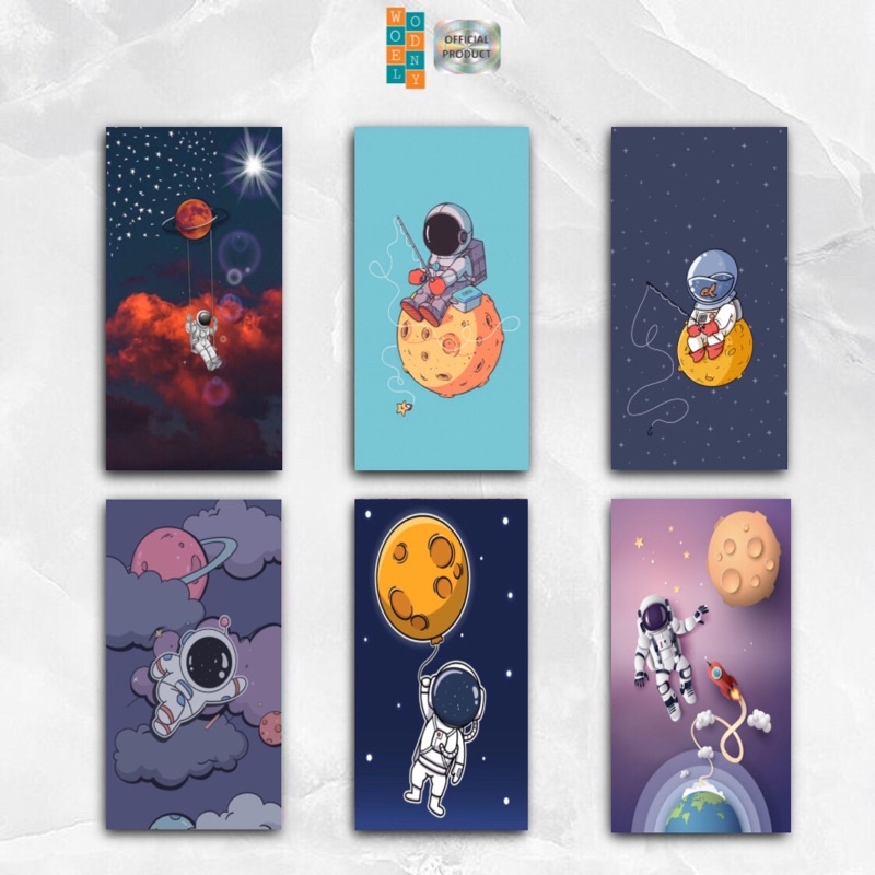 Jual WOODENLY - 15 x 30 CM Pajangan Hiasan Dinding ASTRONOUT Astronot ...