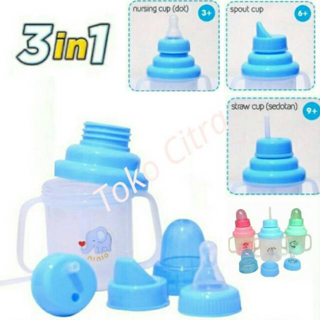 Jual !!! TERMURAH !!! Botol Minum Bayi 3 in 1/ Training cup Ninio Dot ...