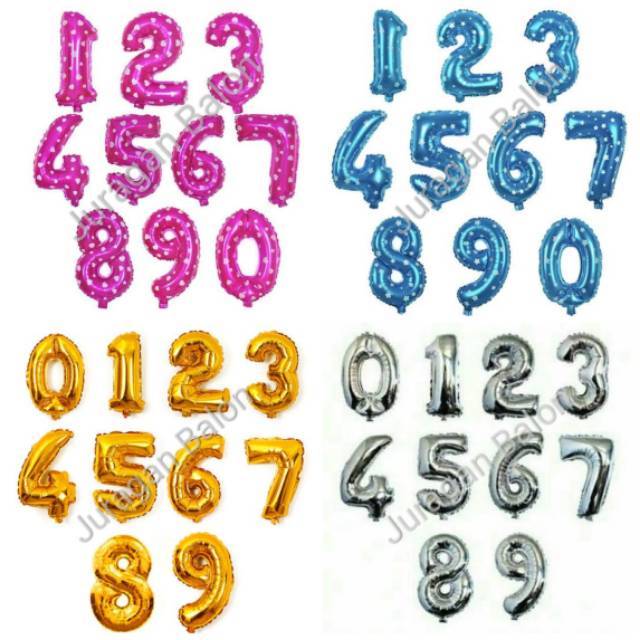 Jual Balon foil angka gold 40cm/ Balon angka silver 40cm/ Balon angka ...