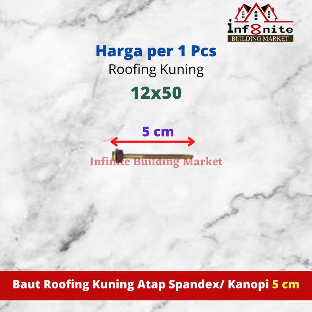 Jual Sekrup Skrup Roofing 12x50 Baut Ruping Atap Baja Ringan Kuning 5 ...