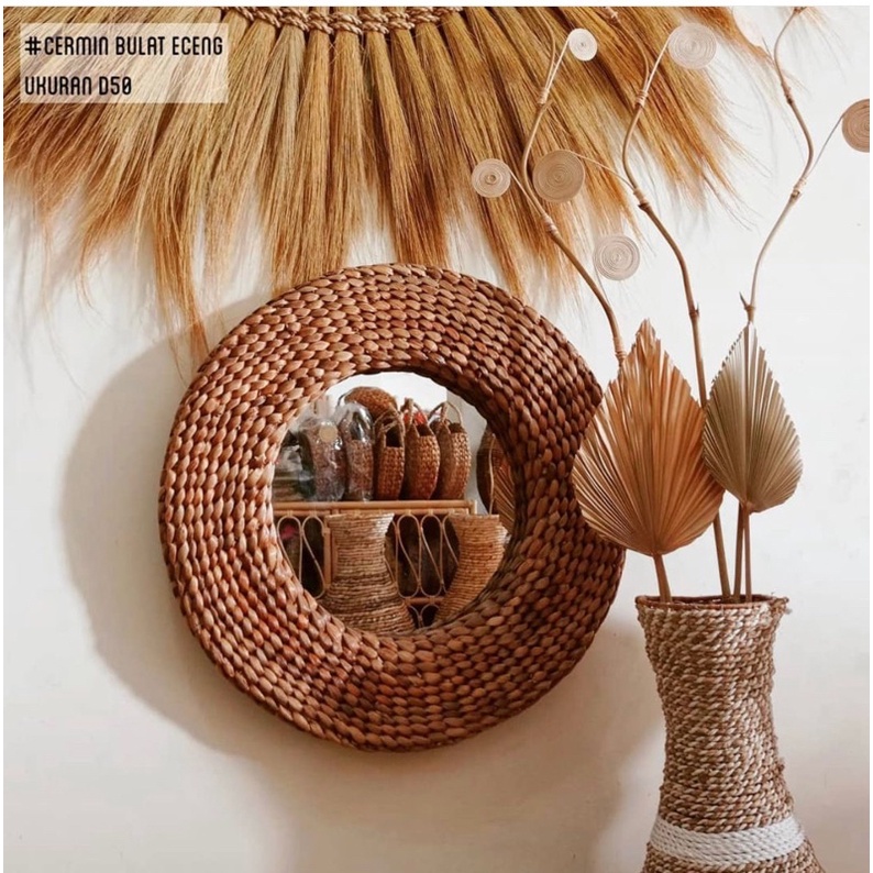 Jual Cermin pelepah/Daun/Enceng gondok diameter 60cm | Shopee Indonesia