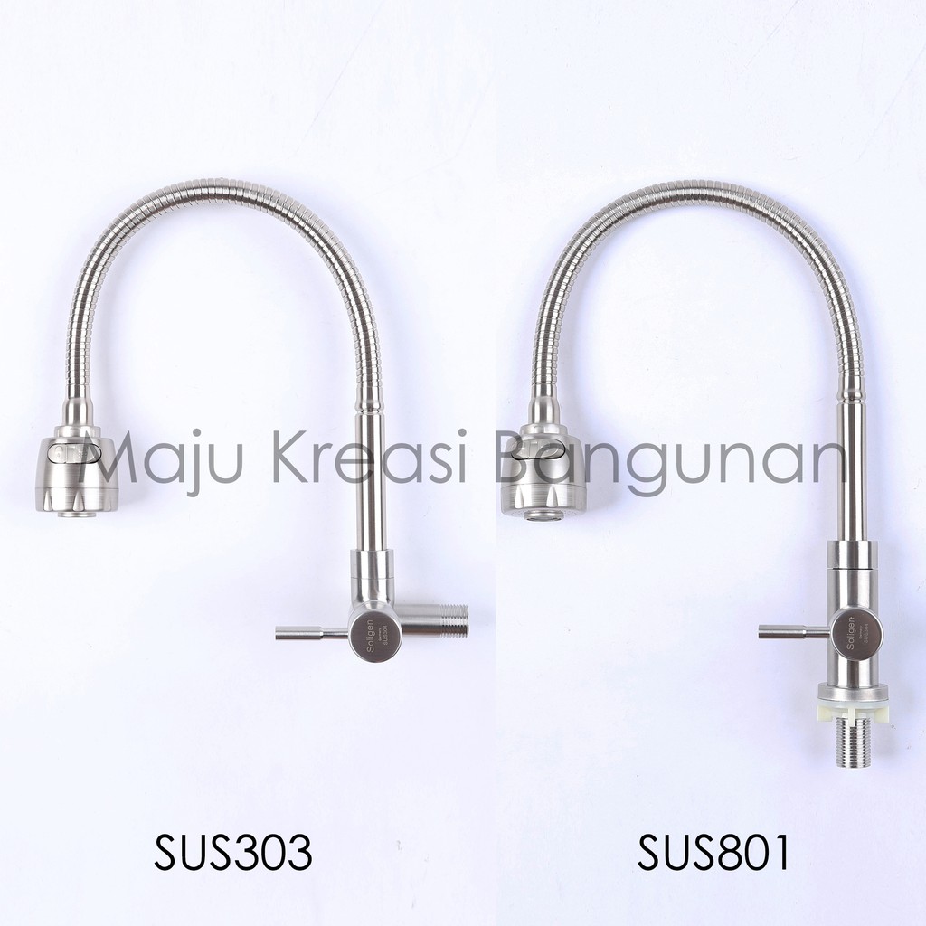 Jual Kran Angsa Fleksibel SOLIGEN Stainless Keran Cuci Piring Tanam ...