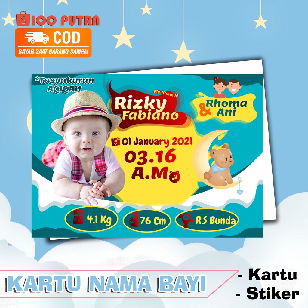 Jual KARTU NAMA BAYI TASYAKURAN AQIQAH NEW DESAIN | Shopee Indonesia