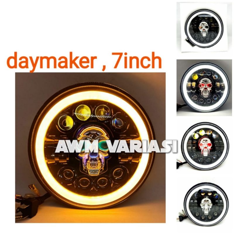 Jual lampu reflektor LED daymeker 7 inch terbaru universal | Shopee ...
