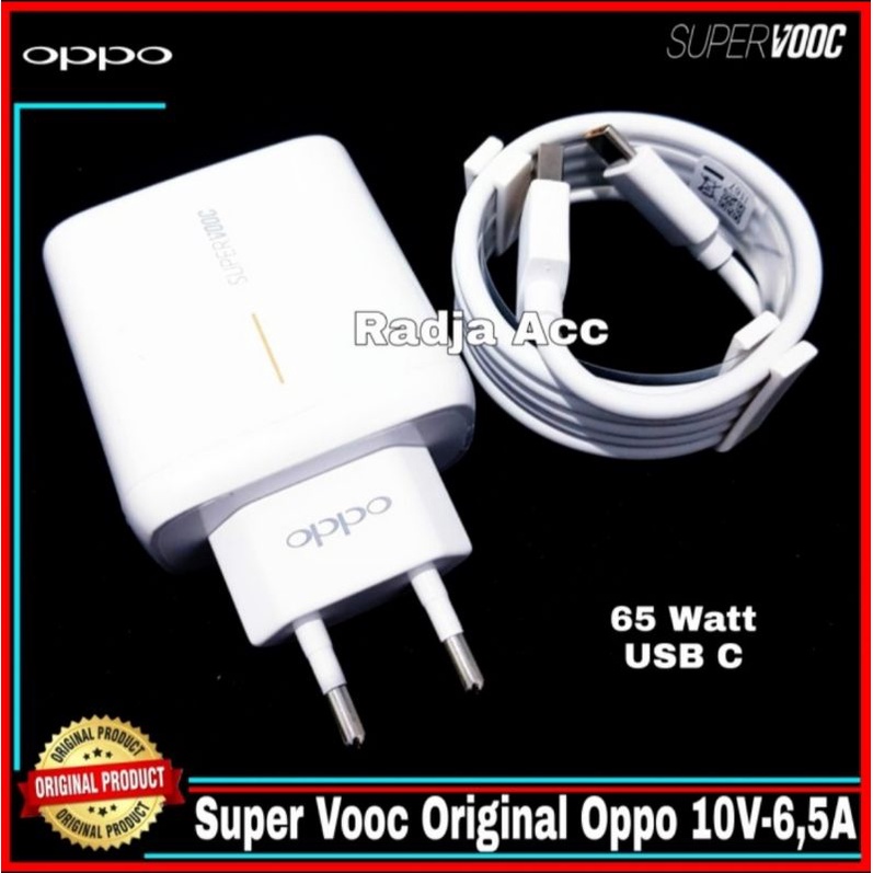 Jual Charger Oppo Reno 6 Pro USB C ORIGINAL 100% SUPER VOOC Type C 65 ...