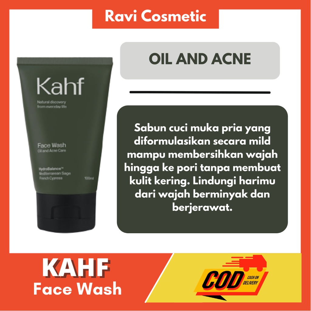 Jual KAHF OIL AND ACNE CARE FACE WASH 100 ML - Sabun Cuci Muka Pria ...