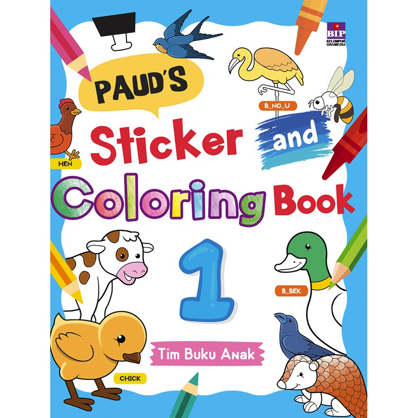 Jual BIP - PAUD'S STICKER AND COLORING BOOK 1 (JSM)-(RG) | Shopee Indonesia
