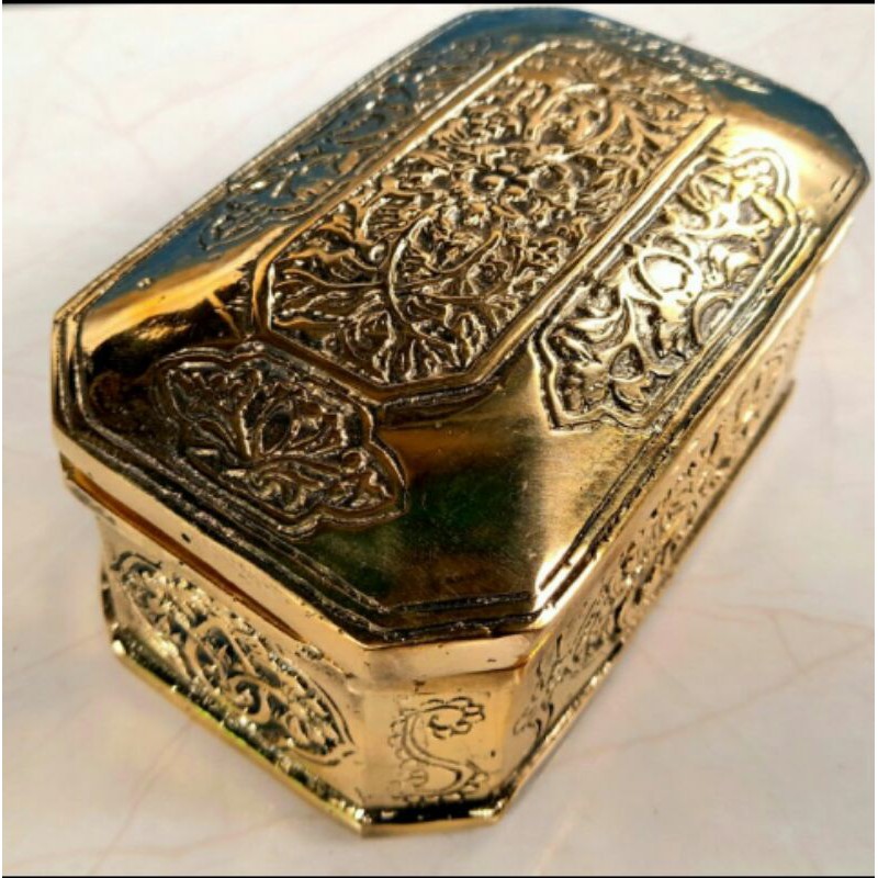 Jual Kotak Box Kuningan Ukir Tempat Pusaka Jimat Mustika | Shopee Indonesia