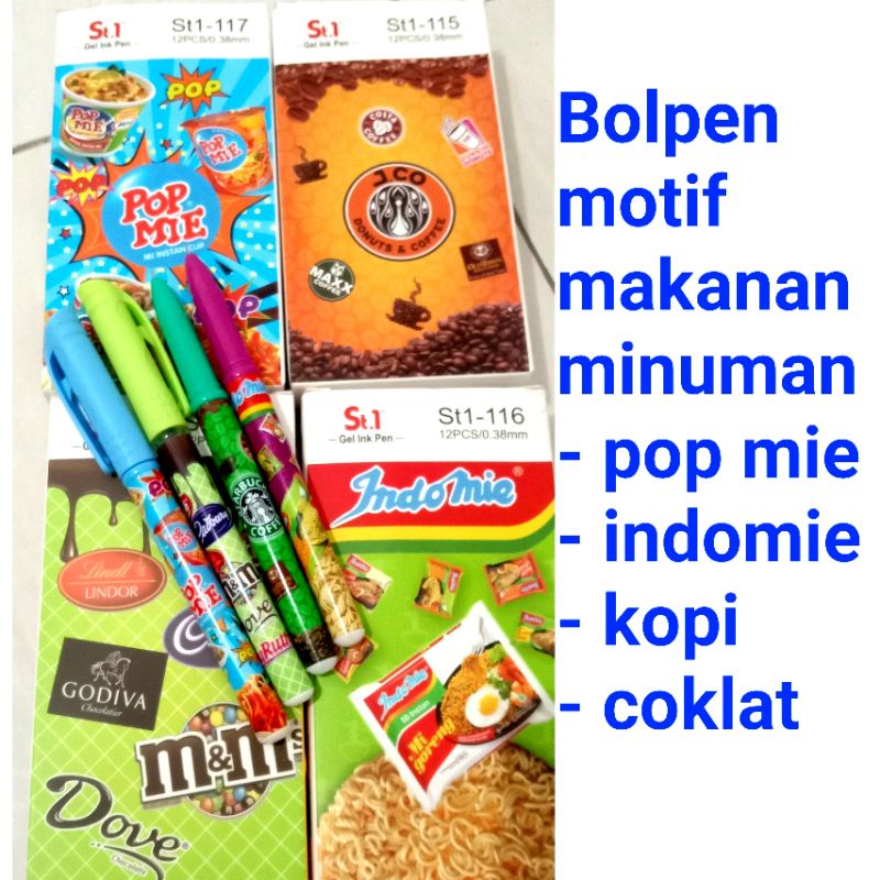 Jual Bolpen motif makanan minuman pulpen motif makanan minuman bolpen ...