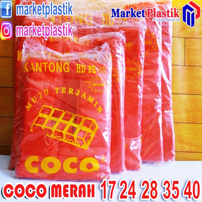 Jual Kantong Plastik/Kantong Kresek/HD/Coco Merah 17,24,28,35,40 ...