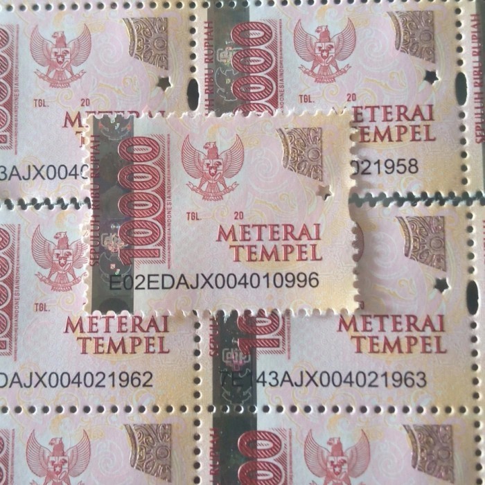 Jual Materai Tempel 10000 / Meterai 10.000 / 10rb / 10ribu/ 10k | Shopee Indonesia