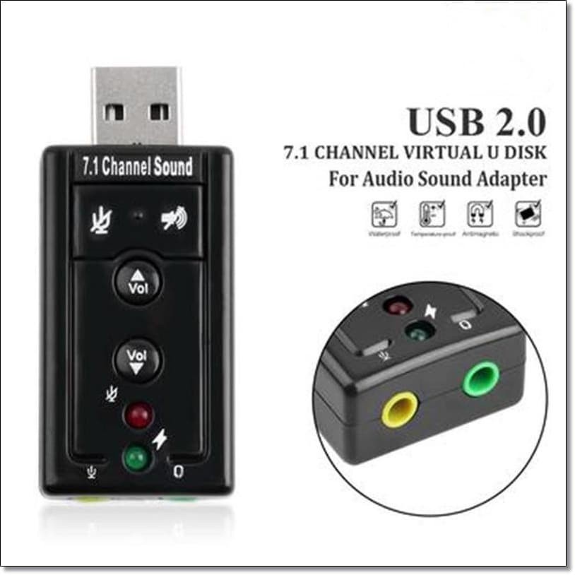 Jual USB Soundcard 7.1 Channel Sound Card Adapter External Audio Stereo ...