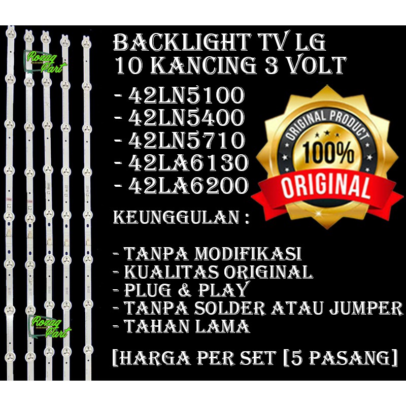 Jual Lampu Backlight TV LG 42 inc inchi Type 42LN5710 10 Led 3 Volt | Shopee Indonesia