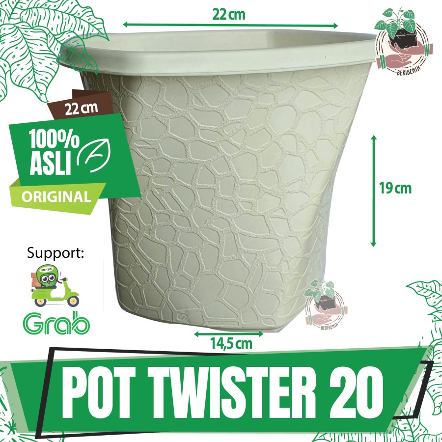 Jual Pot Bunga Twister Putih no.20 Pot Taman Plastik Unik Tanaman Hias ...