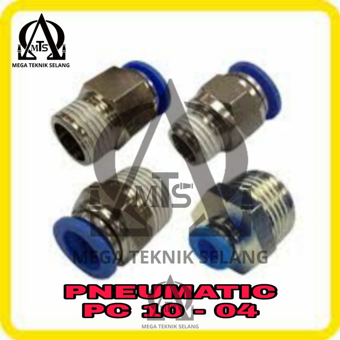 Jual Fitting Pneumatic 1/2" PC 10-04 10 MM X Drat 1/2" Sambungan Selang ...