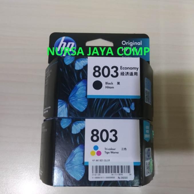 Jual Paket Tinta Hp 803 Black + Colour Original | Shopee Indonesia
