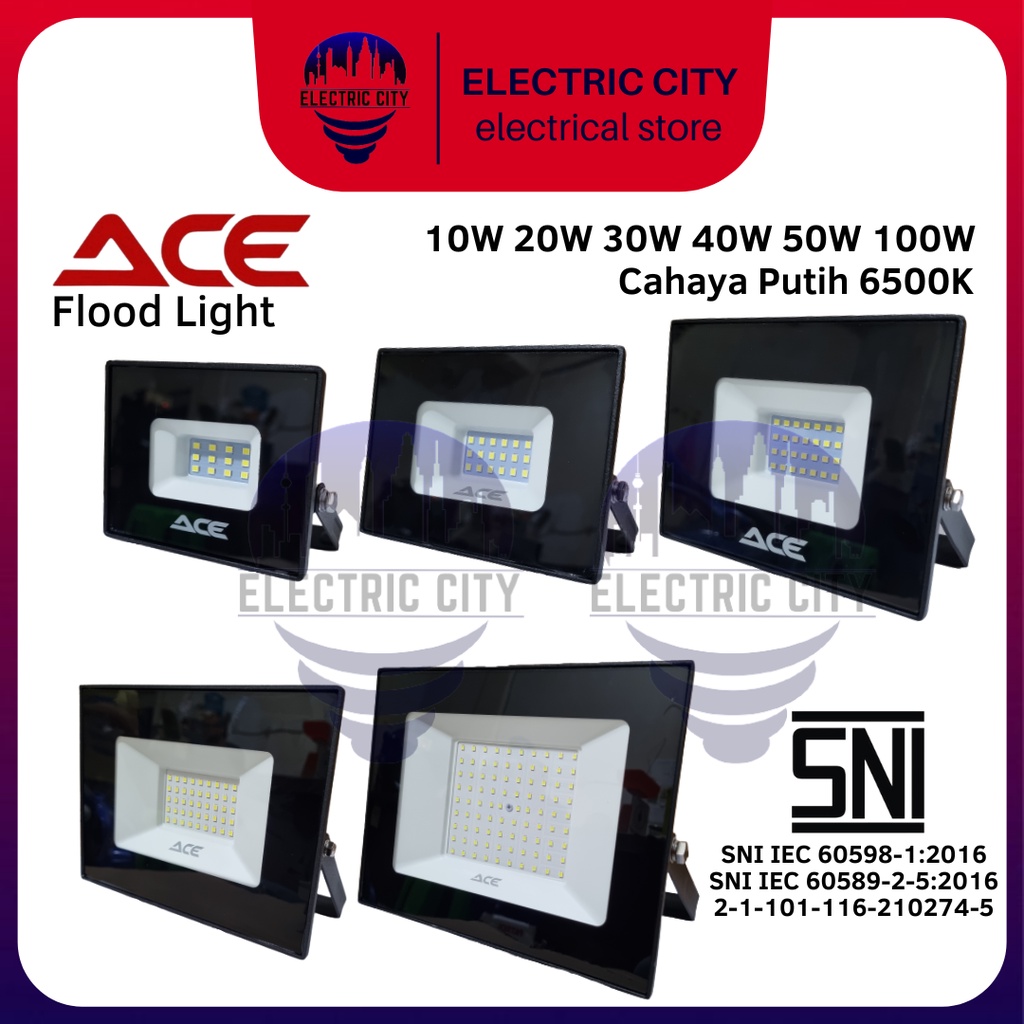 Jual Lampu Sorot LED / Flood Light 10W 20W 30W 50W 100W Merk ACE | Shopee Indonesia