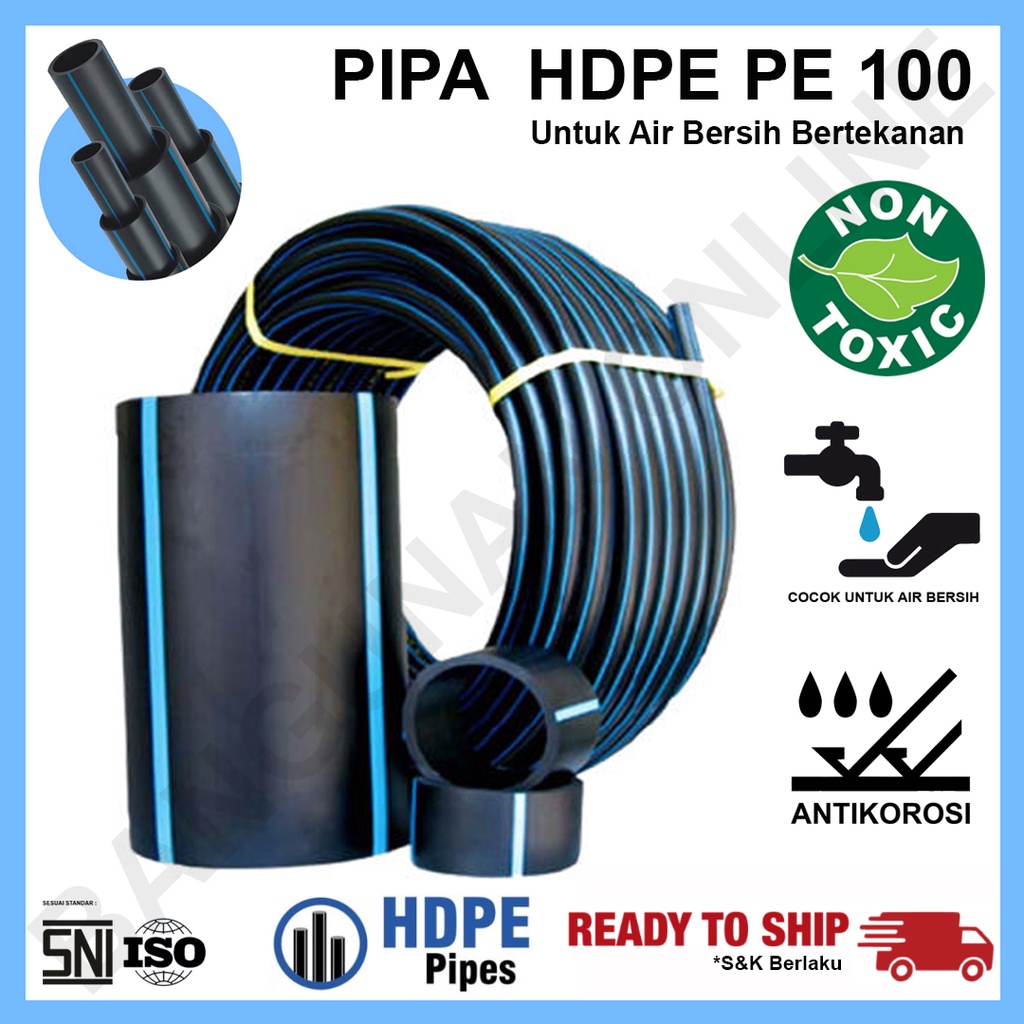 Jual Pipa HDPE 1/2" inch Selang HDPE Hitam | Shopee Indonesia
