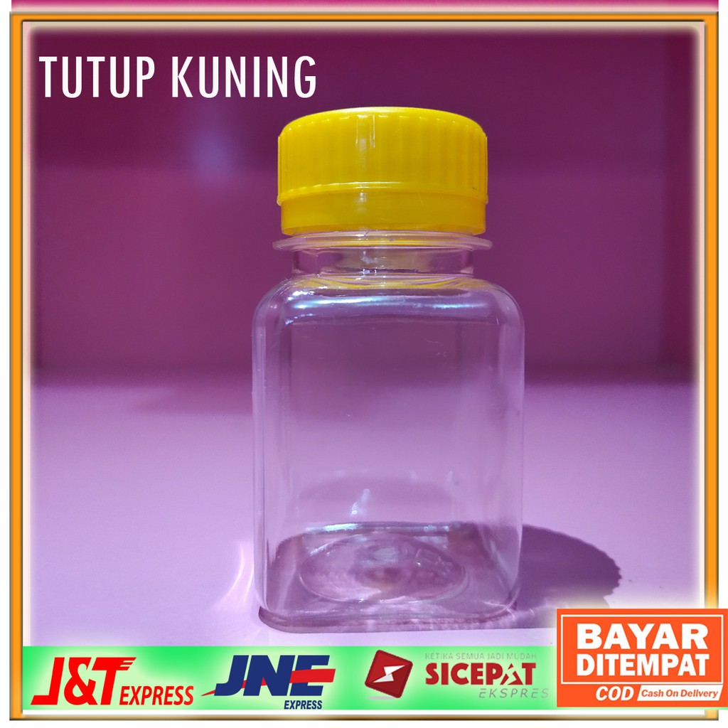 Jual Botol Kapsul isi 30 Ukuran 60ml Bening Kotak Minisquare | Shopee ...