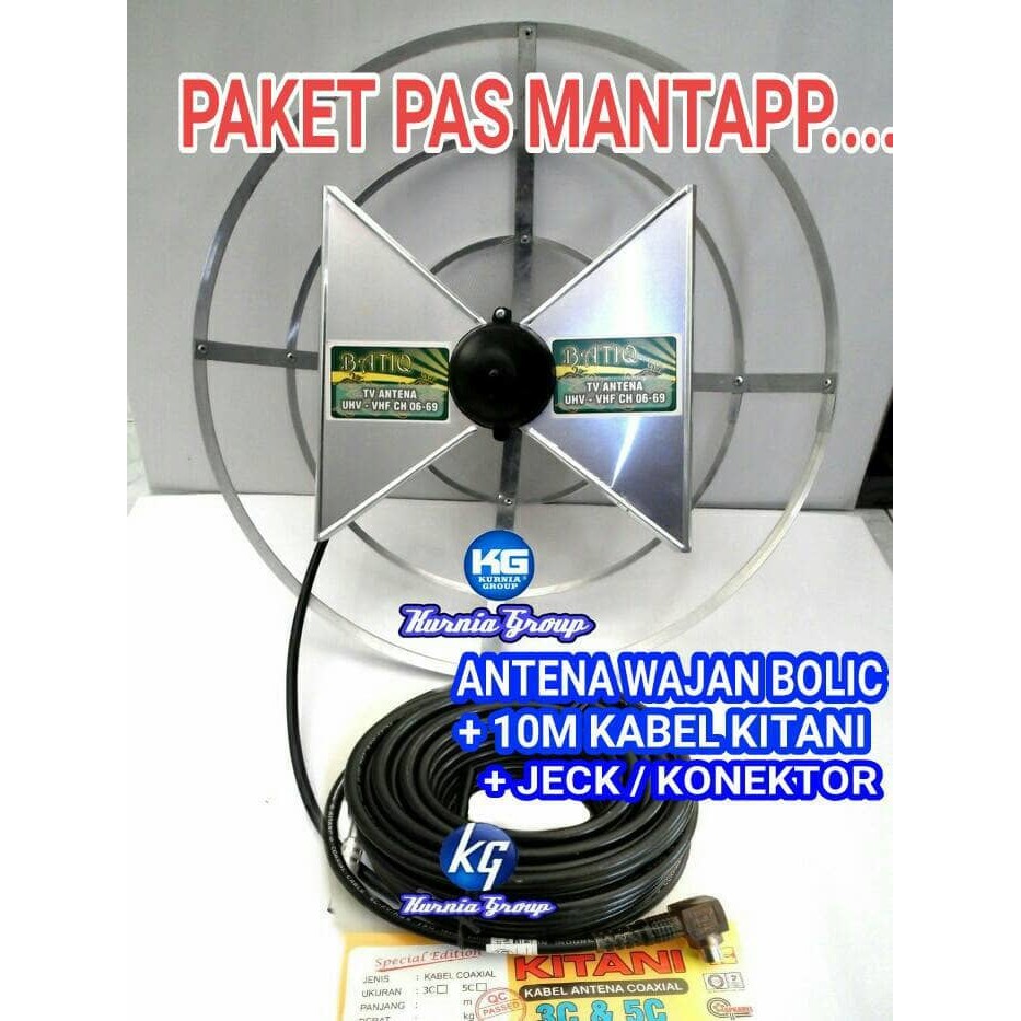Jual ANTENA TV WAJAN BOLIC + KABEL KITANI 10METER SUPER PEKA BOLIK ...