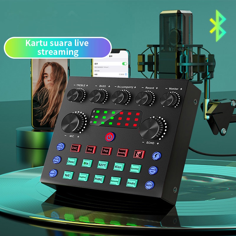 Jual Soundcard untuk Live Streaming Sound Card Mixer Audio Bluetooth ...