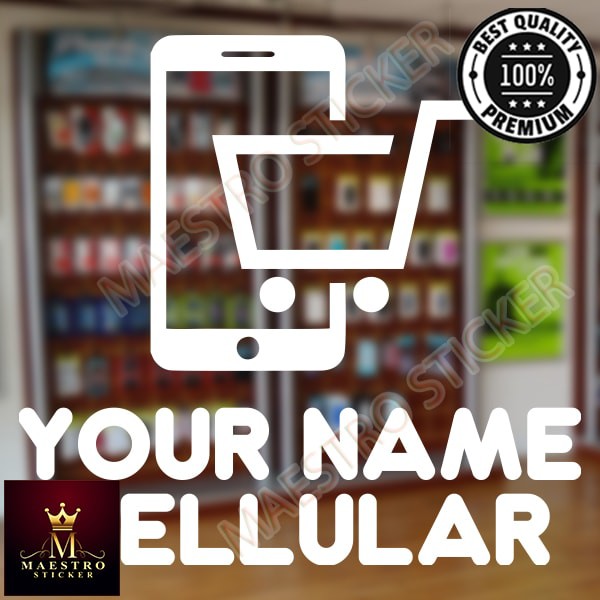 Jual Stiker Custom Teks Toko Handphone 2 Cutting Sticker Dinding Kaca ...