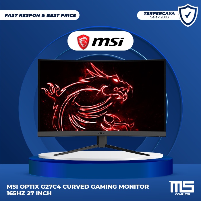 Jual MSI Optix G27C4 Curved Gaming Monitor 165Hz 27 inch | Shopee Indonesia