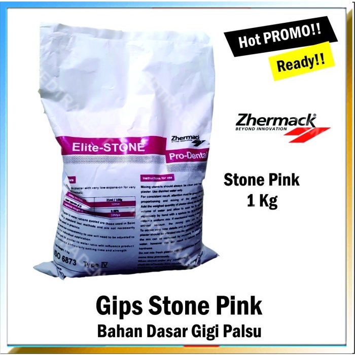 Jual Gips Stone PInk Elite Stone 21 Pro Dental Zhermack ( Pink ) 1 Kg ...