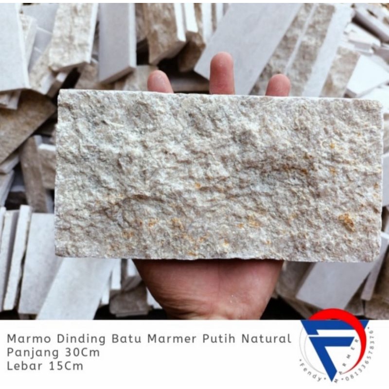 Jual Marmo dinding RTA marmer putih batu alam ukuran 30x15 harga bijian ...