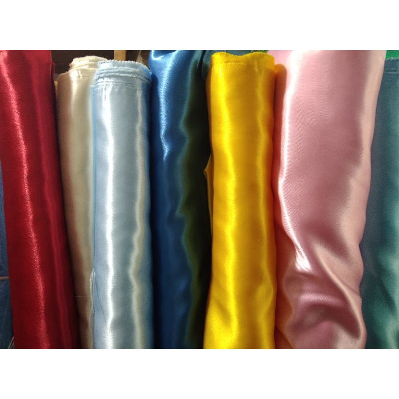 Jual Kain saten satin Super glowing lebar 1.50 cm tebal & tidak ...