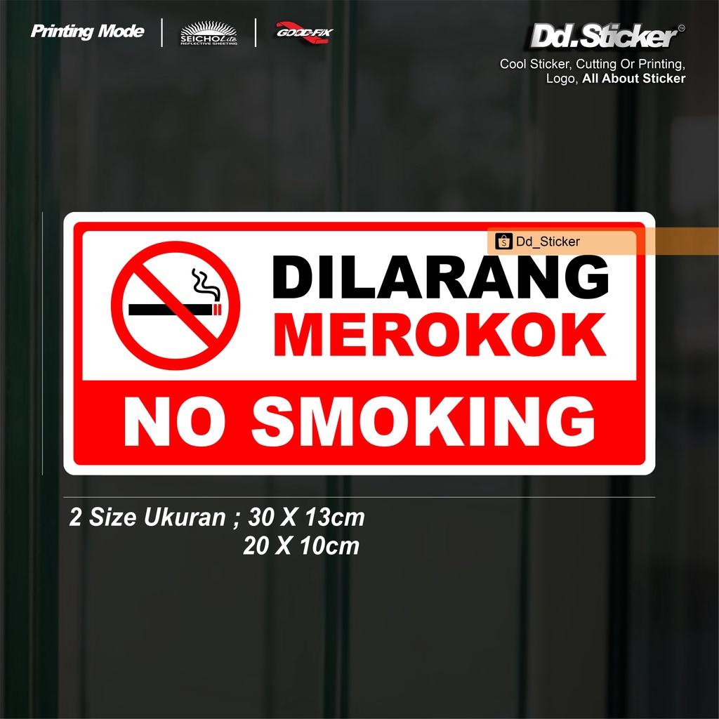 Jual DILARANG MEROKOK NO SMOKING AREA 30cm Warning Sticker | Printing ...