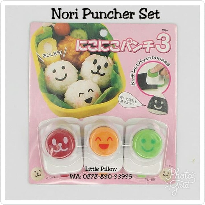 Jual Nori Puncher Set Smile/Cetakan Nori/Nori Cutter/Pisau Nori ...